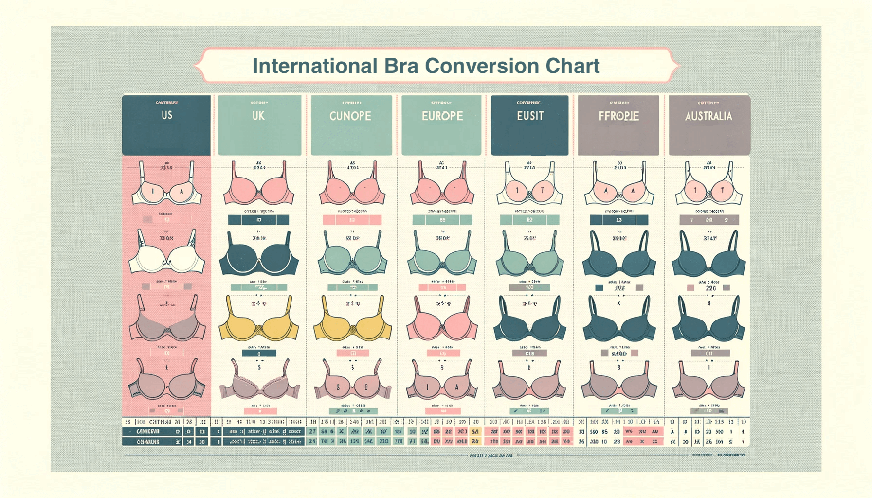 Bra Size Conversion Chart Bra Size Conversion Chart